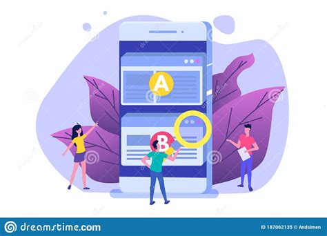 A B Comparison Split Testing Concept Stock Vector Illustration Of