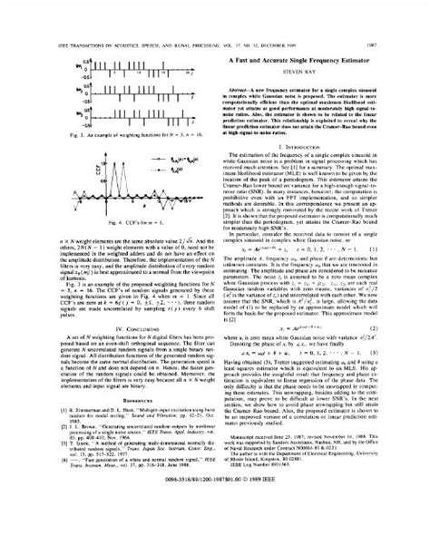a fast and accurate single frequency estimator acoustics gtas