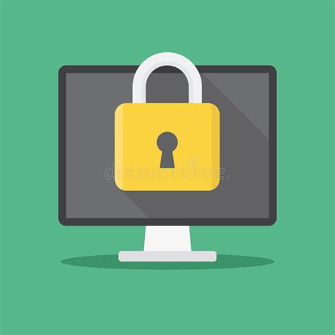 Lock Computer Flat Design Vector Illustration Stock Vector Illustration Of Lock Padlock