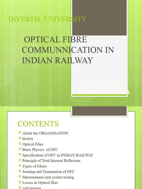 dokumen tips optical fiber communication in indian railway pdf
