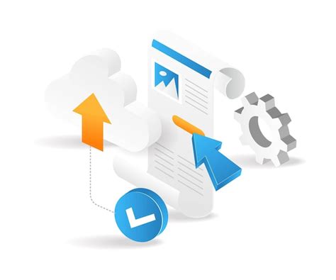 premium vector flat isometric 3d illustration click ok data transfer