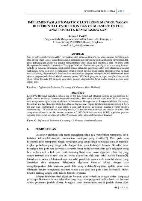 pdf implementasi automatic clustering menggunakan differential