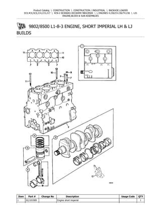 Jcb 4cn 2 Backohe Loader Parts Catalogue Manual Instant Download