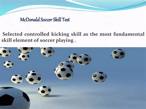 Mc Donald Soccer Skill Test Pptx