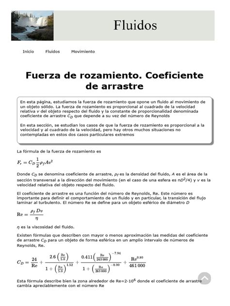 Fuerza De Rozamiento Coeficiente De Arrastre Pdf Métodos Y Materiales De Enseñanza