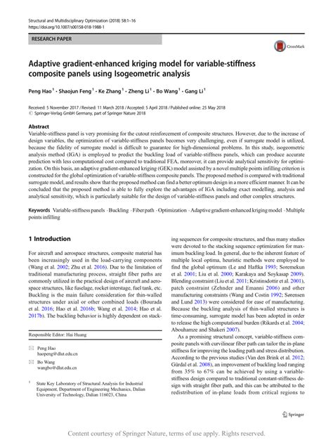 adaptive gradient enhanced kriging model for variable stiffness