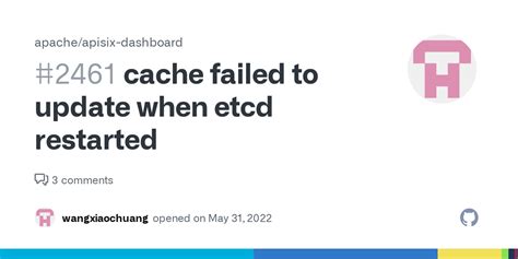 Cache Failed To Update When Etcd Restarted Issue Apache Apisix Dashboard GitHub