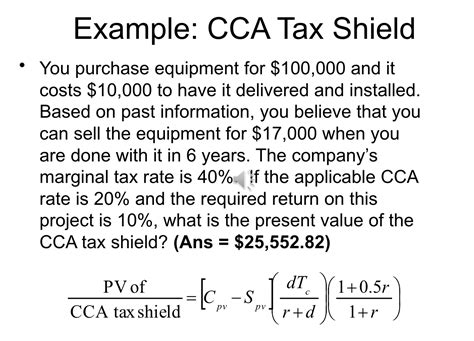 Solved Example Cca Tax Shieldyou Purchase Equipment For