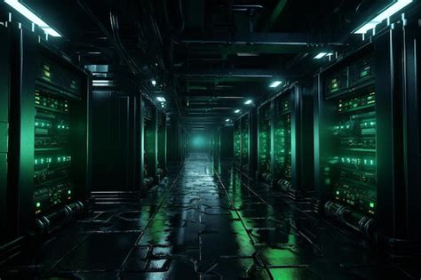 Premium Photo Digital Dungeon Exploring Server Rooms