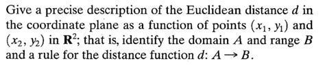 solved give a precise description of the euclidean distance
