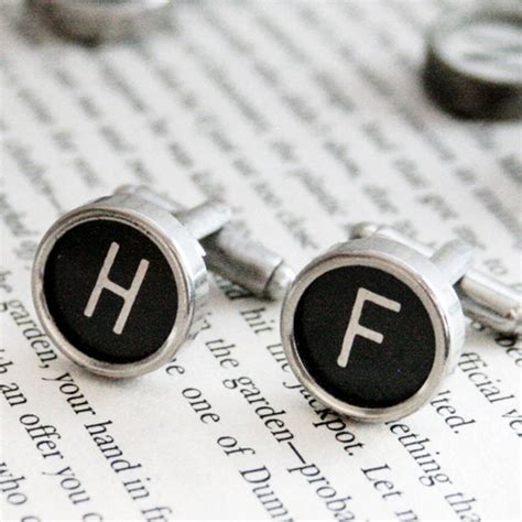 Black Initial Personalised Cufflinks Eva Ted Hands