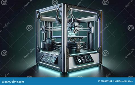Advanced 3d Printer In A Creative Workshop Printing Complex Geometric