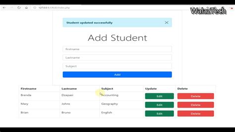 Php Crud Operation Using Mysqli And Bootstrap 5 Part 4 Youtube