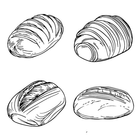 Premium Vector A Drawing Of A Bread