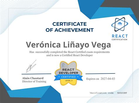 Thank You Very Much 😊 React Certification Veronica Liñayo