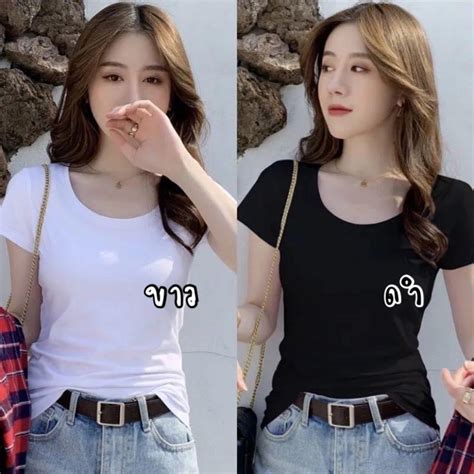 Newเสื้อยืดคอกลมแขนสั้น แฟชั่นสาวๆเสื้อนมโตสไลต์สาวเกาหลี Mewika0904 Thaipick