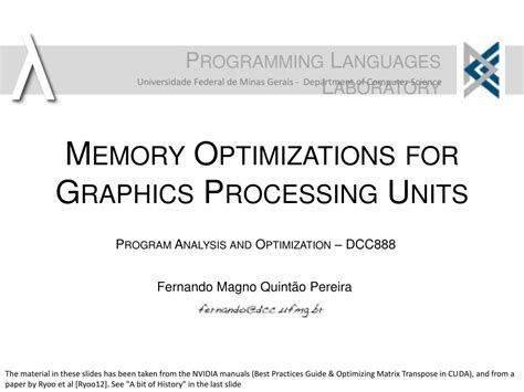 Ppt Memory Optimizations For Graphics Processing Units Powerpoint Presentation Id 1966006