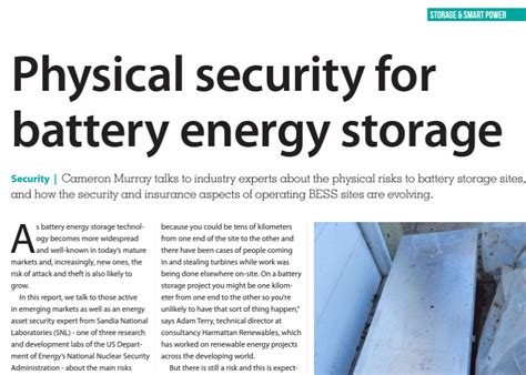 Physical Security For Battery Energy Storage Energy Storage News