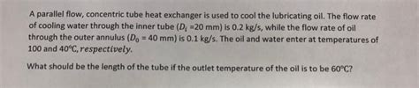 Solved A Parallel Flow Concentric Tube Heat Exchanger Is Chegg