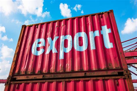 The Word Export On The Side Of A Global Shipping Container Business