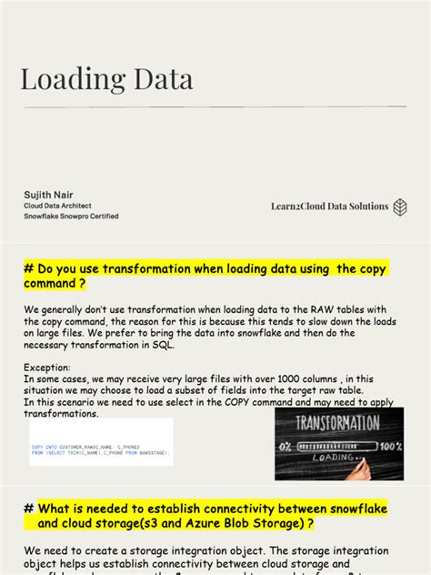 Loading Data In Snowflake Pdf Computer File Microsoft Azure