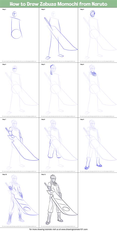 How To Draw Zabuza Momochi From Naruto Naruto Step By Step