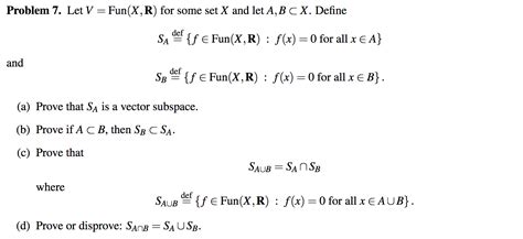 solved problem 7 let v fun x r for some set x and let