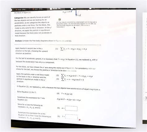 solved acceleration of two objects connected by a cord a