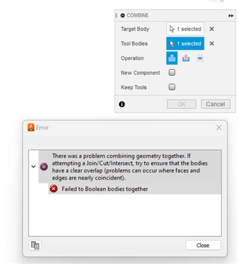 Cannot Combine Pipe Generated Organic Body With Other Bodies