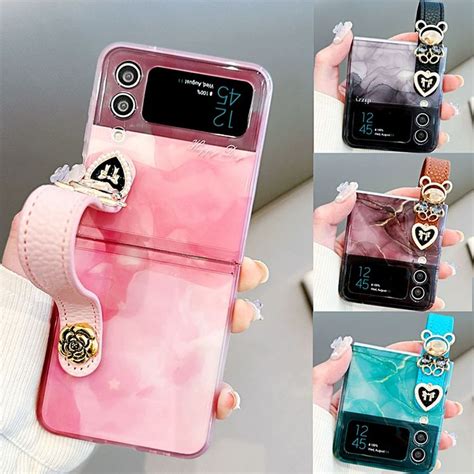 갤럭시 Z플립 4 3 제트플립 지플립 큐빅 곰돌이 캐릭터 핑거 스트랩 가죽 힌지보호 슬림 홈플러스 택배배송