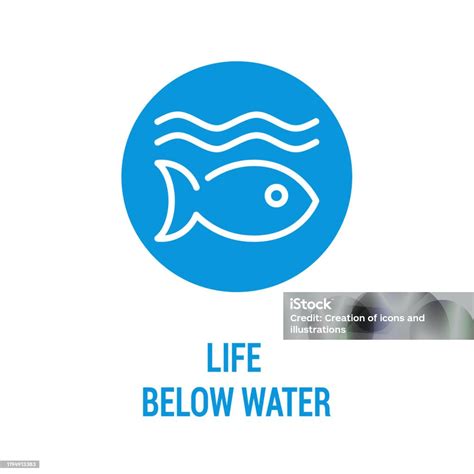 물 색 아이콘 아래의 수명 기업의 사회적 책임 지속 가능한 개발 목표 Sdg 기호입니다 광고 웹 모바일 앱용 픽토그램 Ui Ux