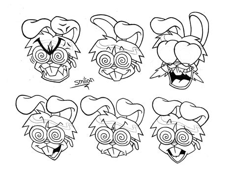 Dexter The Nerdbunny Expressions Inked By The90sdoggo On Deviantart