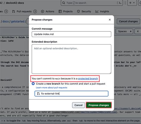 how to contribute documentation fixes device42