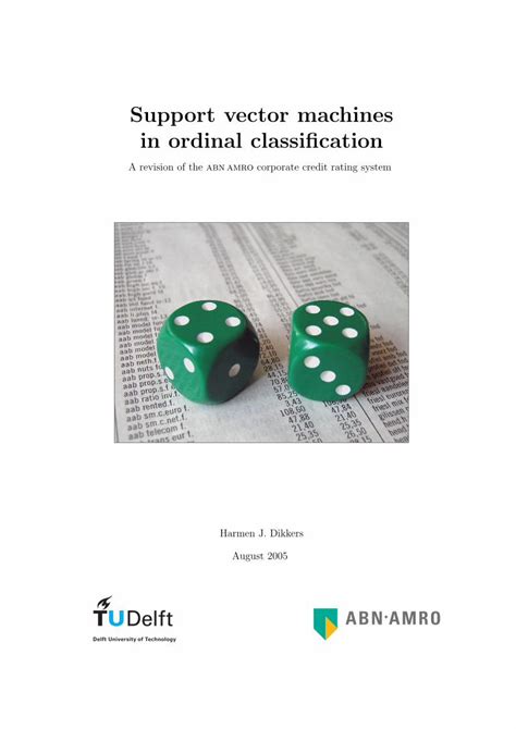 (PDF) Support vector machines in ordinal classification · Support vector machines in ordinal ...