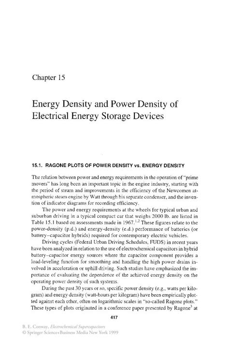 PDF Electrochemical Supercapacitors Energy Density And Power Density Of Electrical Energy