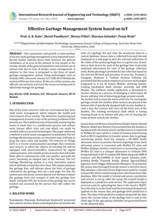 IRJET Effective Garbage Management System Based On IoT PDF