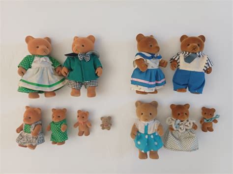 2x Sylvanian Simba Bärenwald Familie Aus Den 1980er Jahren Gebraucht