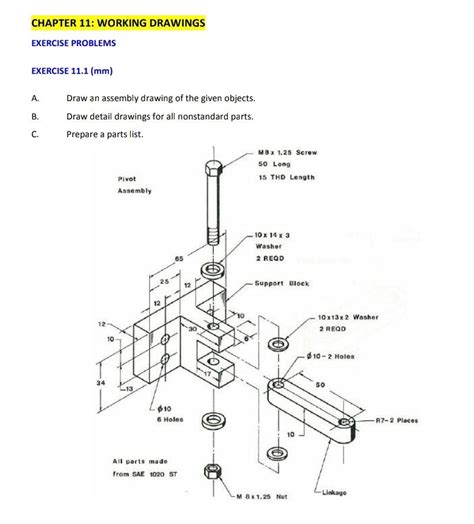 Solved CHAPTER WORKING DRAWINGS EXERCISE PROBLEMS Chegg