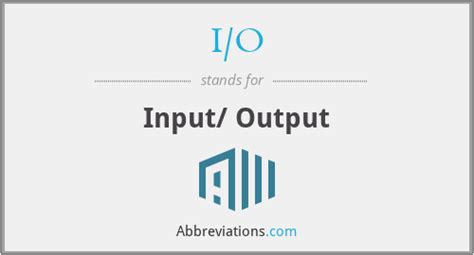 I O Input Output