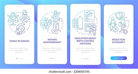 Solutions Overpopulation Blue Gradient Onboarding Mobile Stock Vector Royalty Free 2204505745