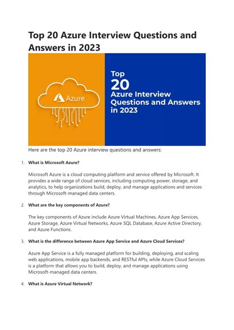 PPT Top Azure Interview Questions And Answers In PowerPoint Presentation ID