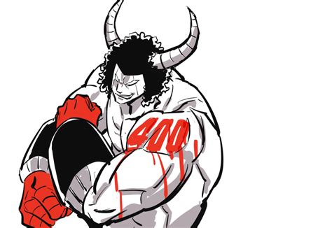 Safebooru 1boy Absurdres Afro Arm Guards Broad Shoulders Buffaloman