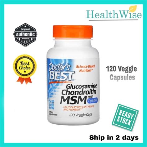 Doctors Best Glucosamine Chondroitin Msm With Optimsm 120 Veggie Caps