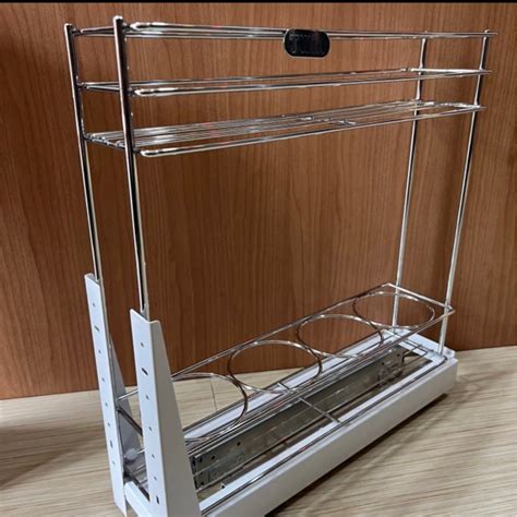 Jual Rak Botol Bumbu Kitchen Set Tarik 15cm Rak Bumbu Botol Stainless