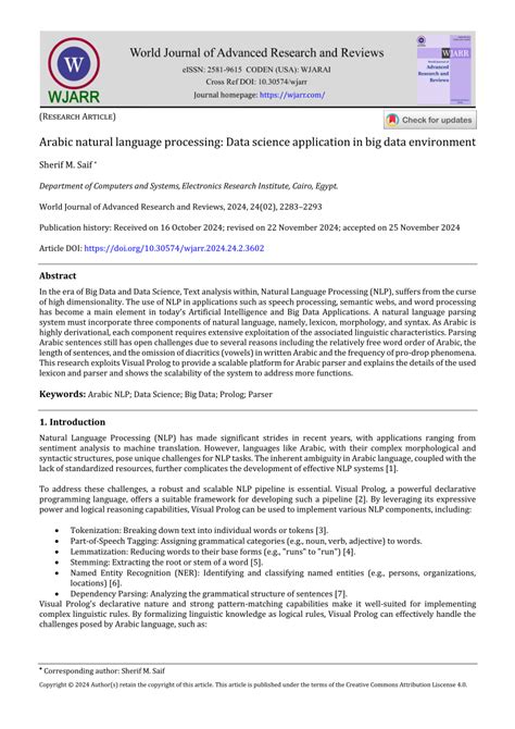 Pdf Arabic Natural Language Processing Data Science Application In