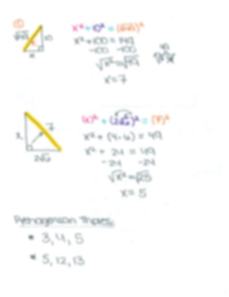 SOLUTION Pythagorean Theorem Notes Studypool