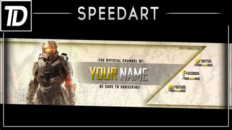 Halo 5 Youtube Banner Photoshop Speed Art Youtube