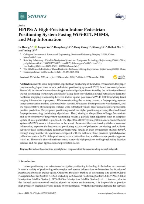 Pdf Hpips A High Precision Indoor Pedestrian Positioning System