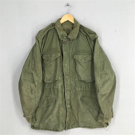 Vintage 60s M 51 Us Army Field Jacket Medium 1961 Olive Green Army M51