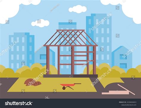 Structure Construction House Scene Stock Vector Royalty Free 2150416413 Shutterstock